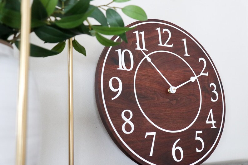 Solid Walnut Wall Clock Walnut Clock Large Wall Clock Roman - Etsy