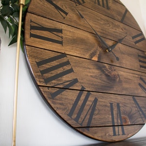 Large Wall Clock, Wall Clock, Farmhouse Decor, Black Roman Numerals ...