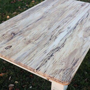 IN STOCK Spalted Maple Farmhouse Dining Table, White-distressed Paint ...