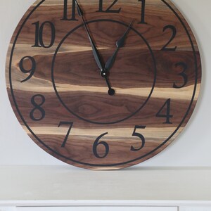 Live Edge Walnut Wall Clock, 26 Diameter, Walnut Clock, Large Wall ...