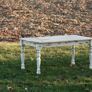 IN STOCK Spalted Maple Farmhouse Dining Table, White-distressed Paint ...