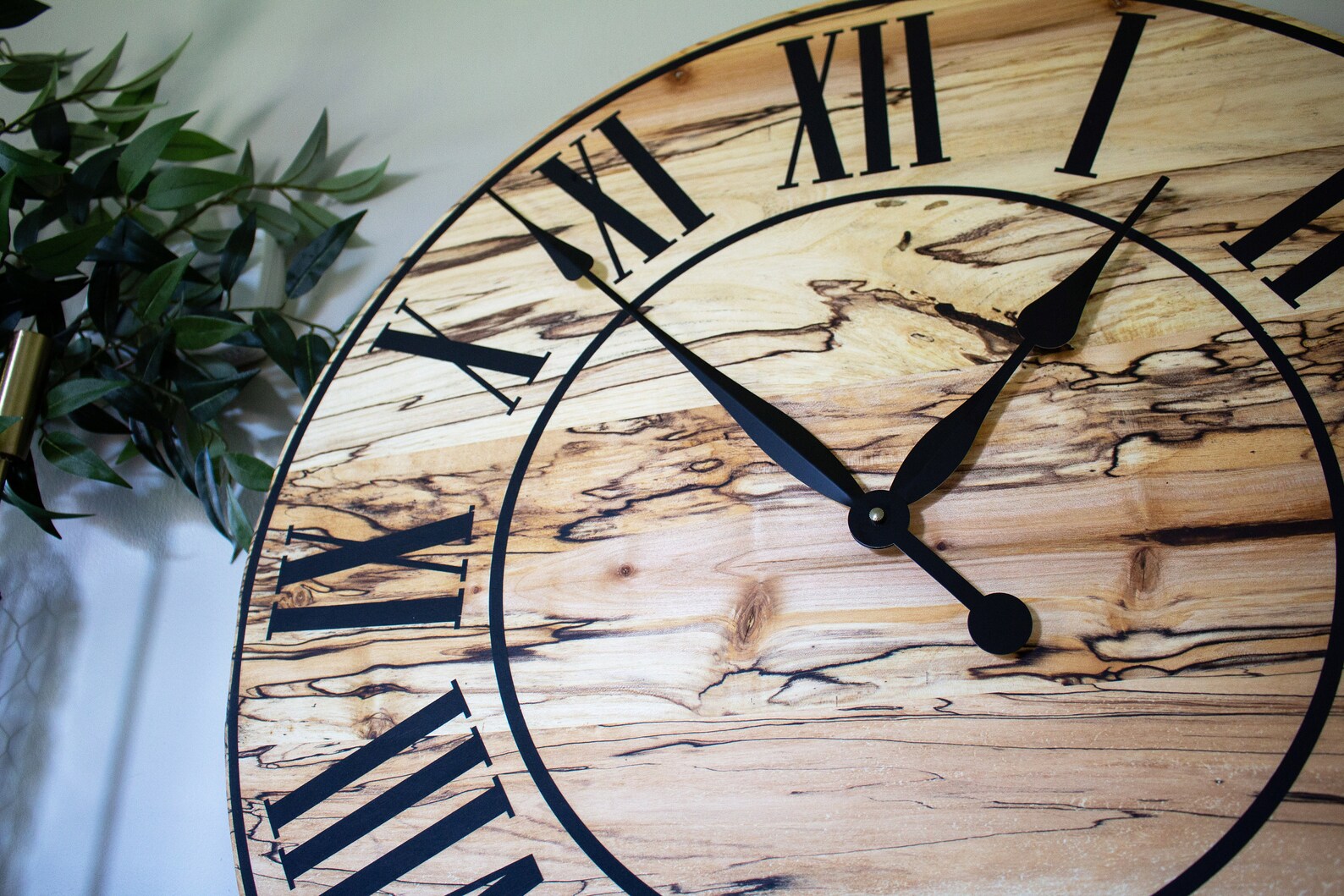 Wooden Wall Clock Spalted Maple Roman Numerals | Etsy