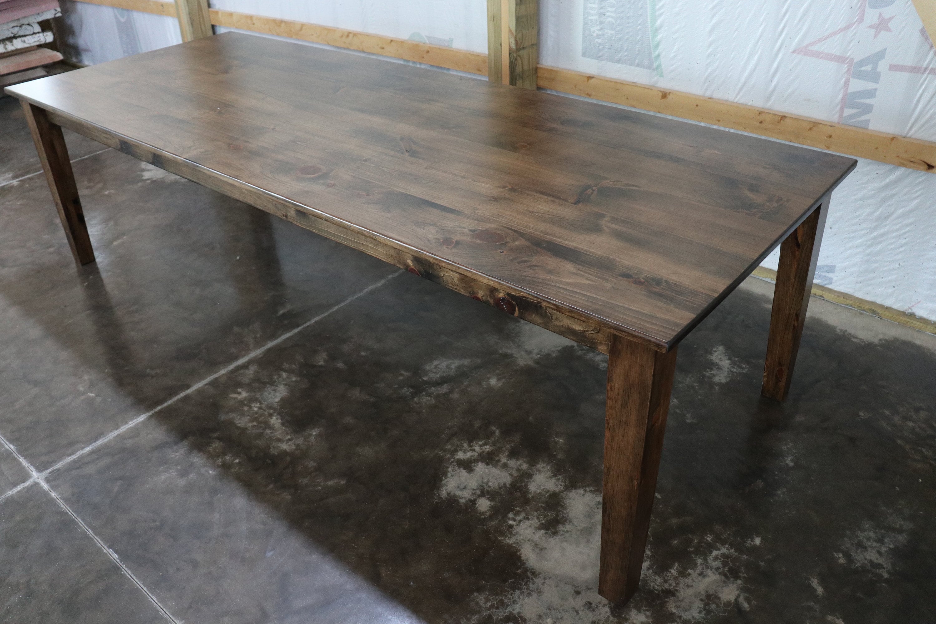 Pine Stained Modern Shaker Dining Table - Etsy
