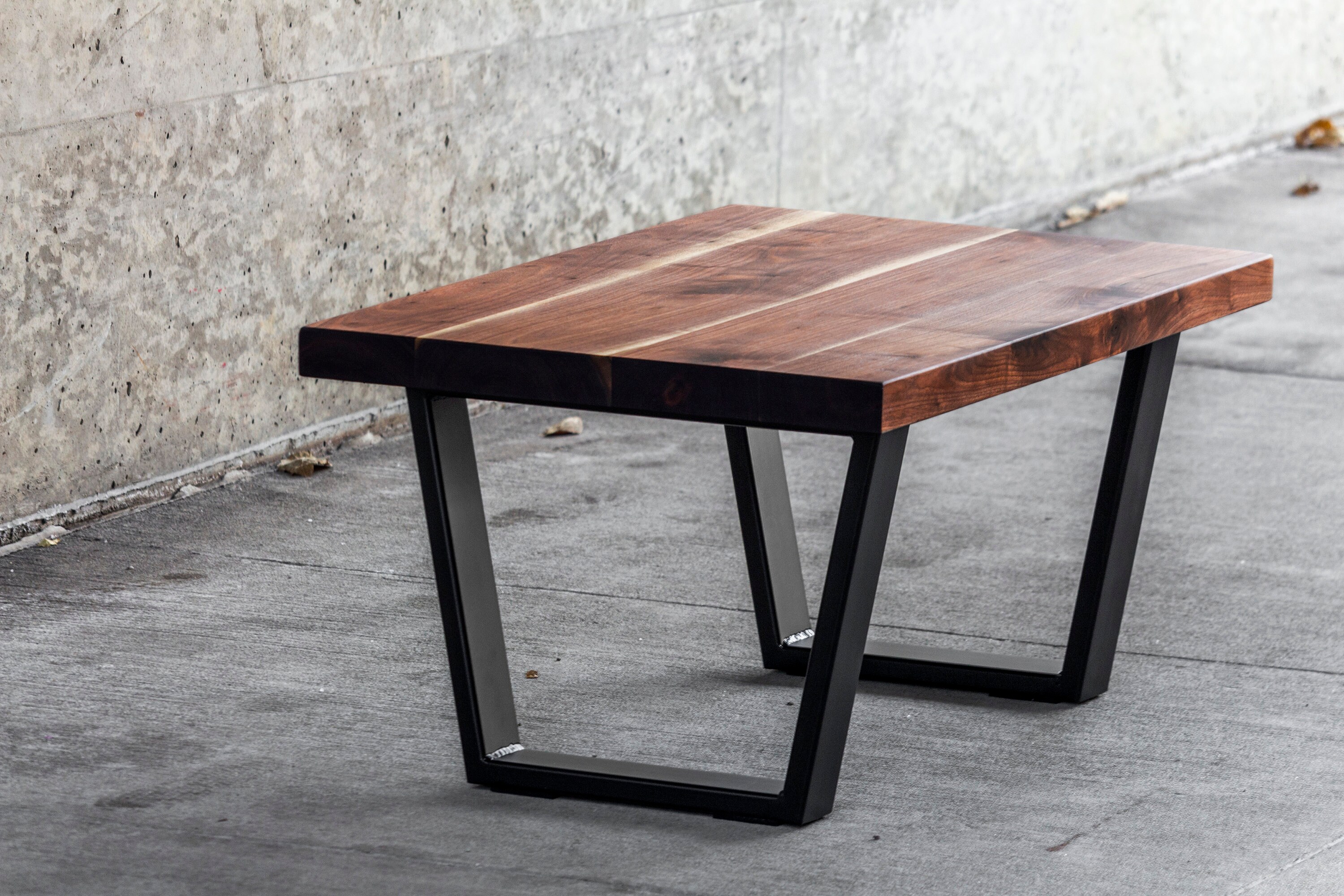 Modern Walnut and Steel Coffee Table - Etsy