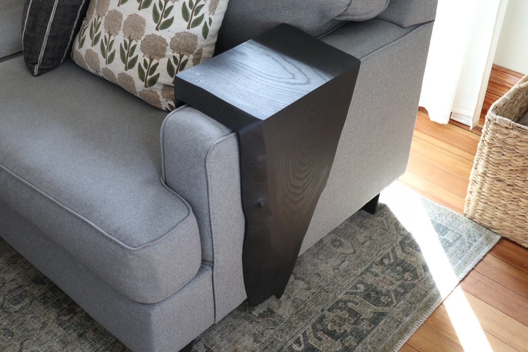 Extra Long Round Sofa Couch Black Ash Armrest Table - to the Floor ...