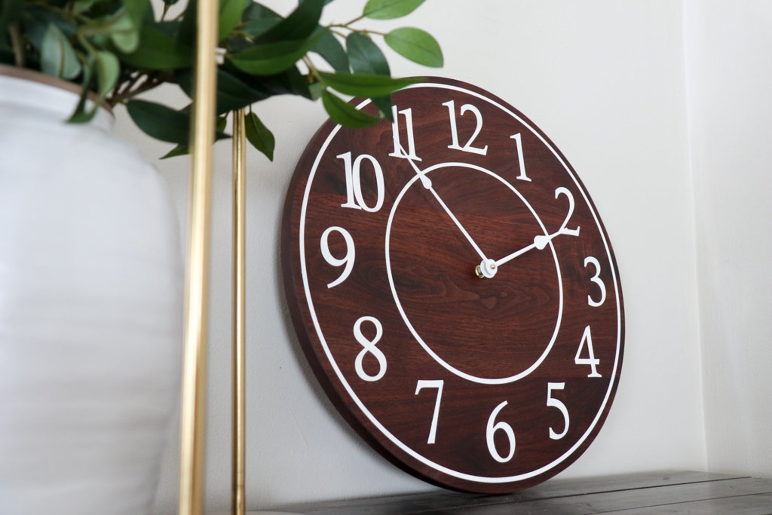 Solid Walnut Wall Clock Walnut Clock Large Wall Clock Roman - Etsy