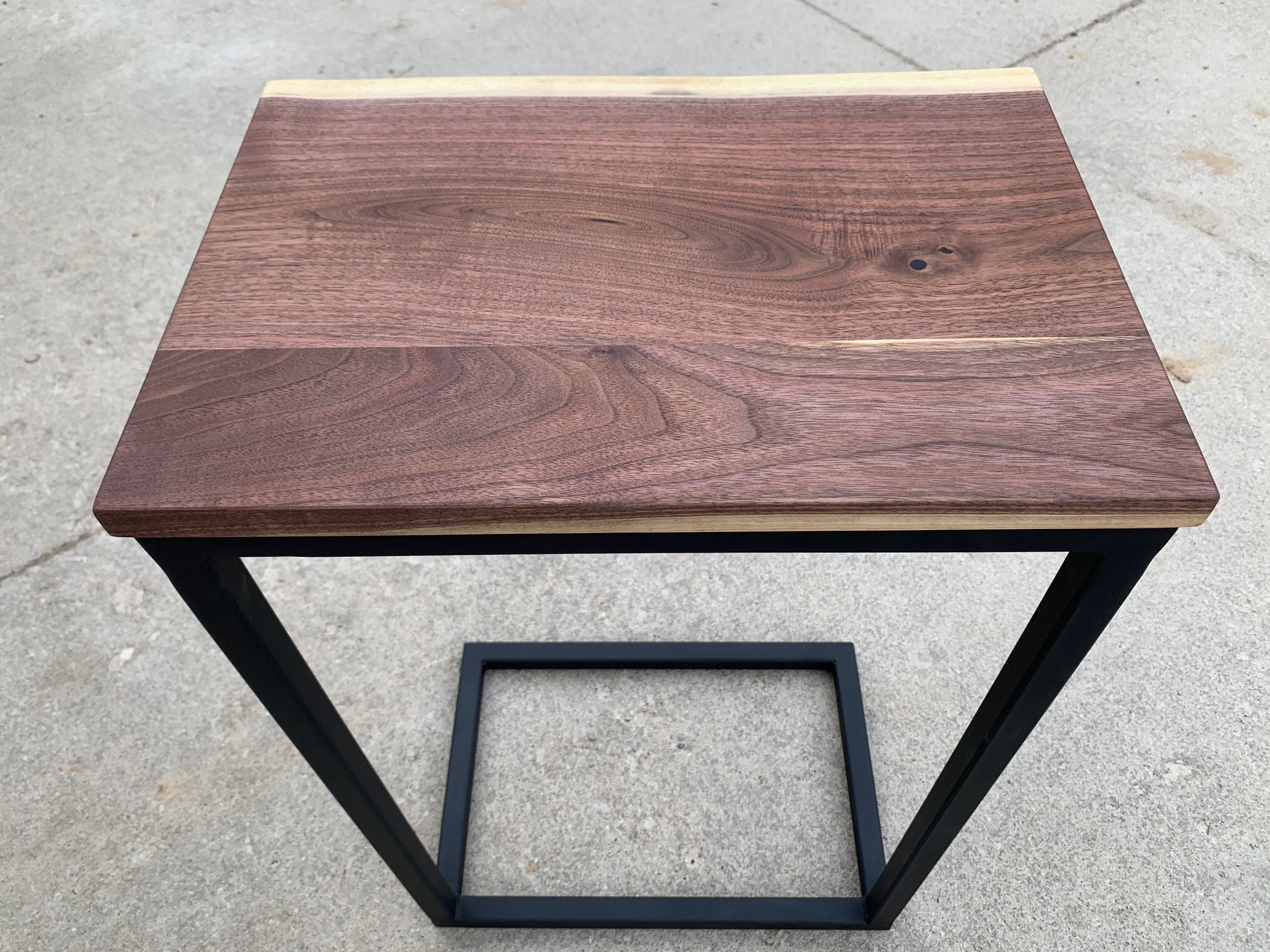 C-table, Side Table, Industrial Side Table, Live-edge Table, Walnut ...