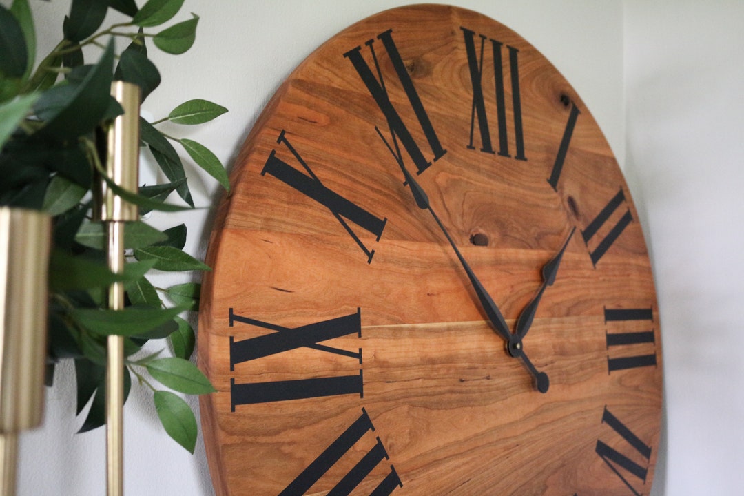 Large Cherry Wall Clock Hardwood Clock Wooden Clock Wood - Etsy