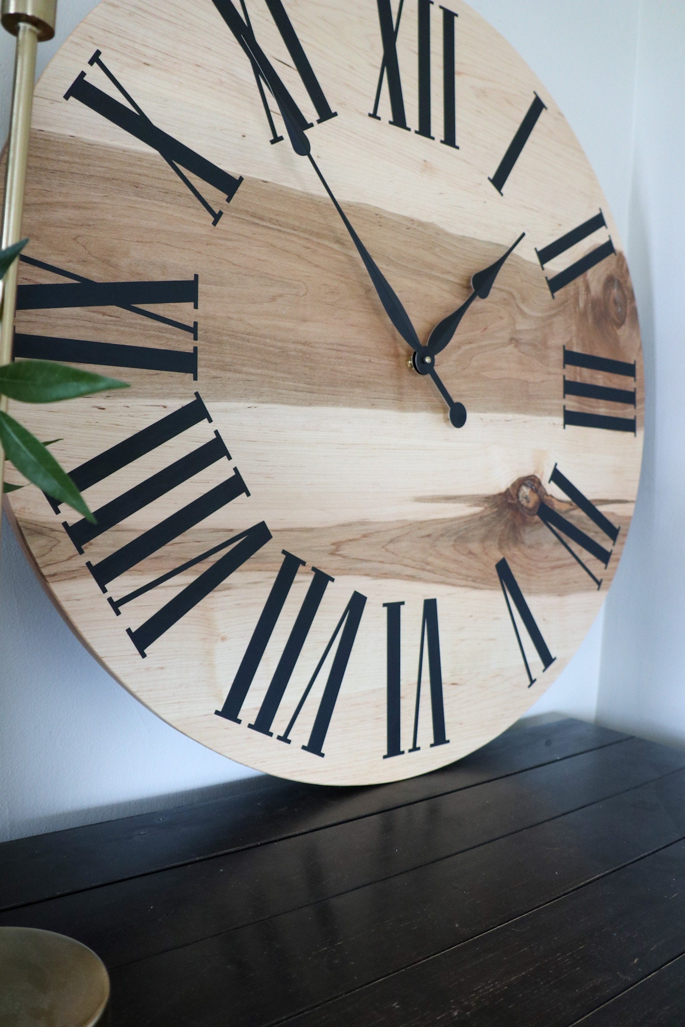 Large Wall Clock, Maple Hardwood, Rustic Style, Decor, Wall Hanging ...