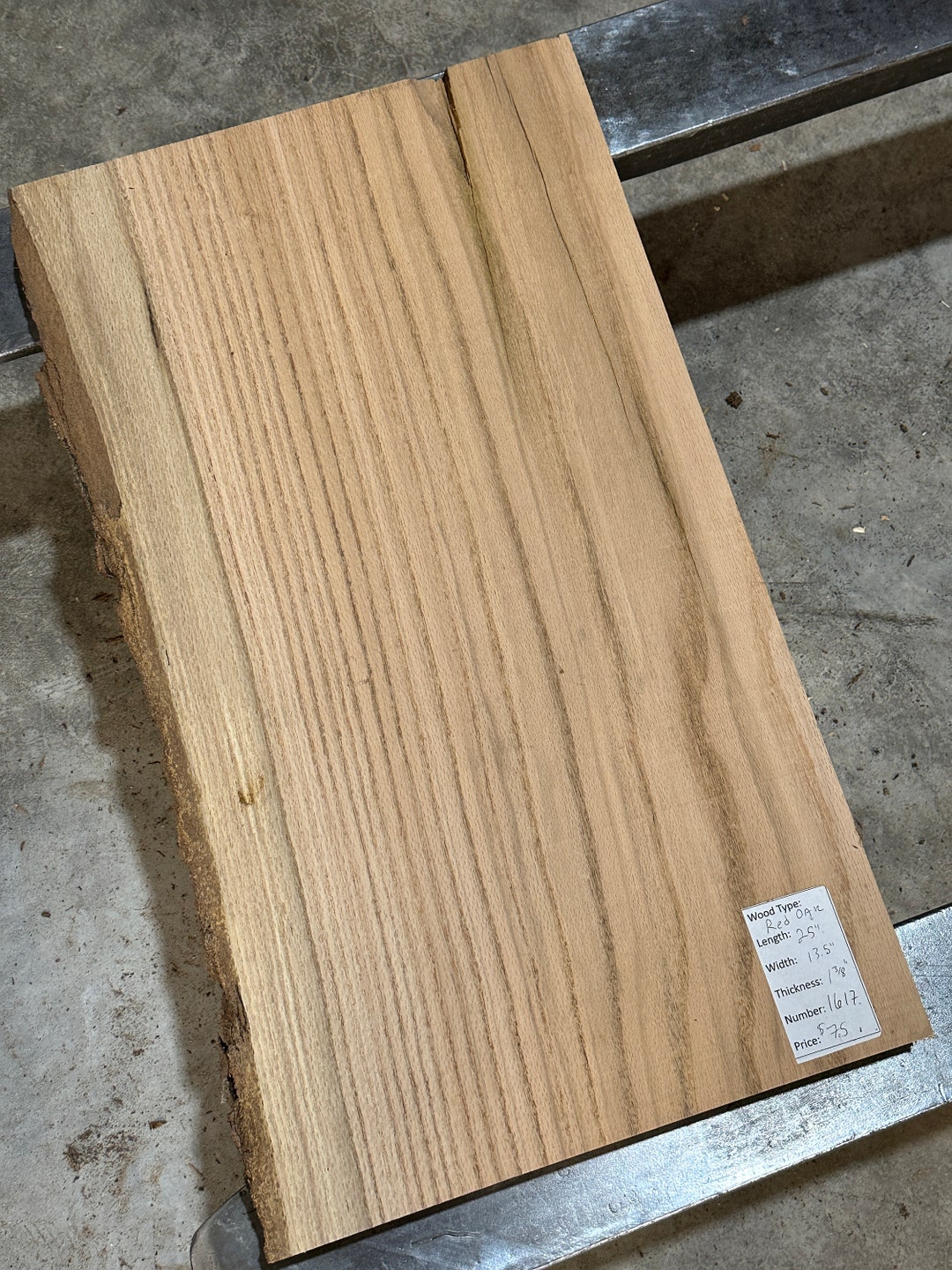 Red Oak Slab #1617, Live Edge Slab, Raw Wood, Free Shipping - Etsy
