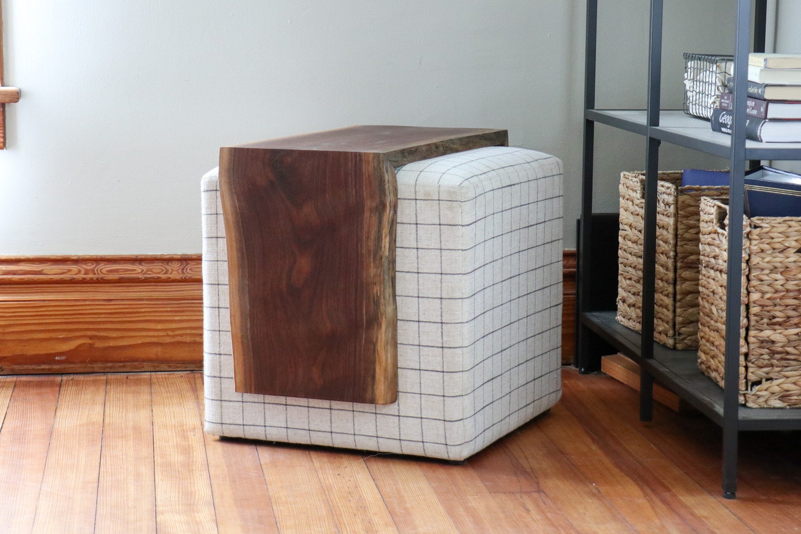 Live Edge Walnut Ottoman Foot Stool Table, Laptop Table, Side Table ...