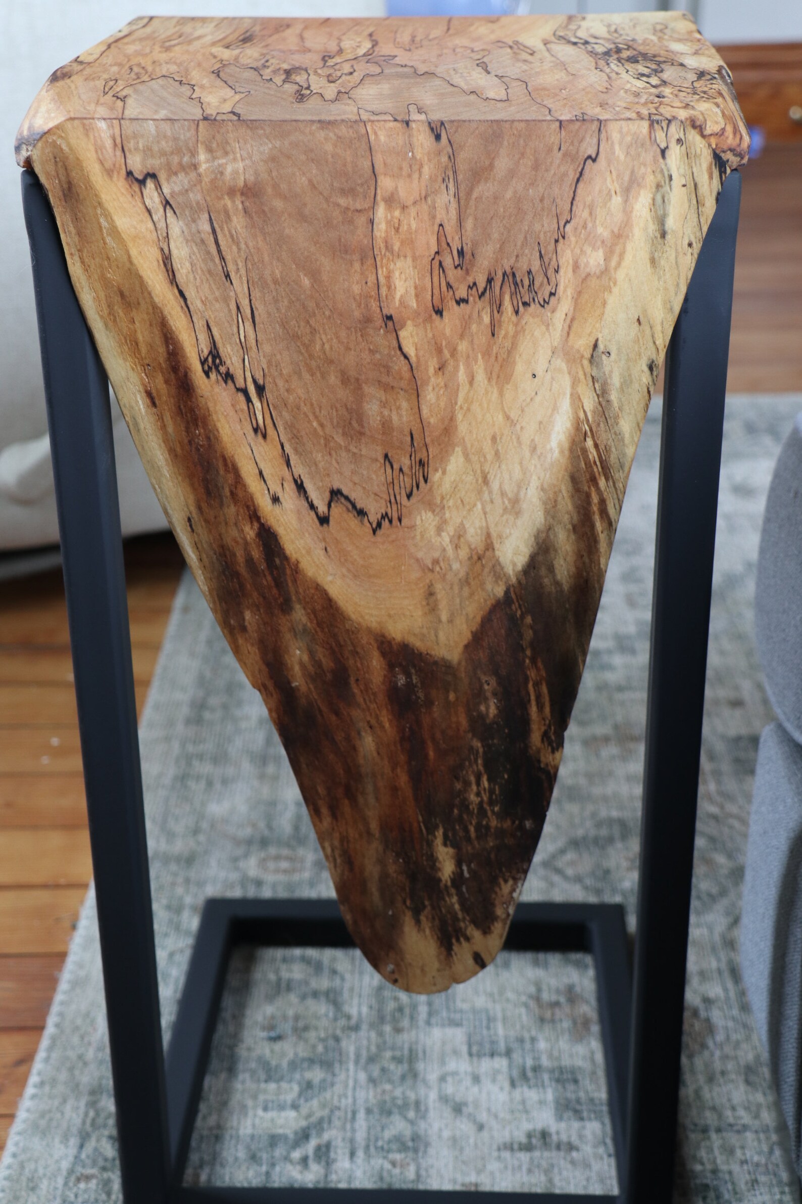 Walnut Waterfall C Table, Laptop Table, Side Table, Industrial Side ...