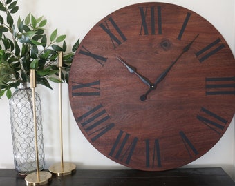 Solid Walnut Wall Clock Walnut Clock Large Wall Clock | Etsy