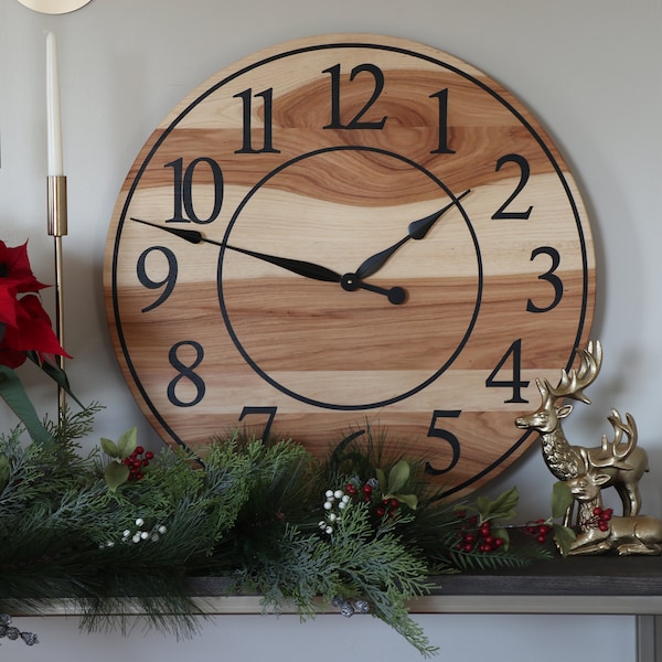 Large Wood Clock - Etsy