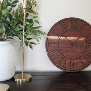 Solid Walnut Wall Clock, Walnut Clock, Large Wall Clock, Decor, Wall ...