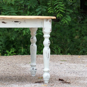 Spalted Maple Farmhouse Dining Table, White-distressed Paint - Etsy