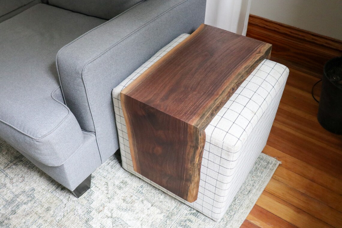 Live Edge Walnut Ottoman Foot Stool Table, Laptop Table, Side Table ...