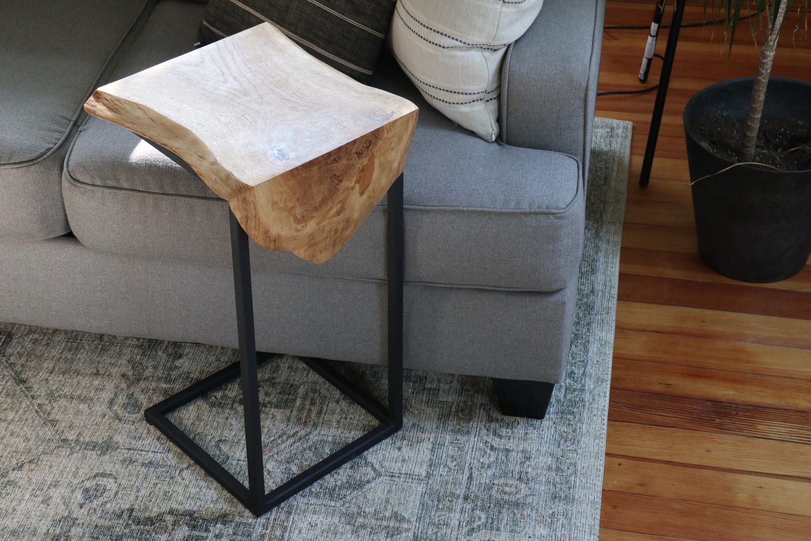 Live Edge White Oak Waterfall C Table Handmade Furniture - Etsy