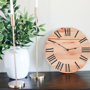 Flat Sawn Sycamore Wall Clock, 18" Clock, Large Wall Clock, Wooden ...