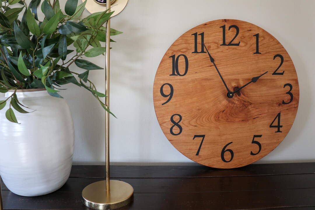 Cherry Wall Clock, Hardwood Clock, Wooden Clock, Wood Clock, Gift for ...