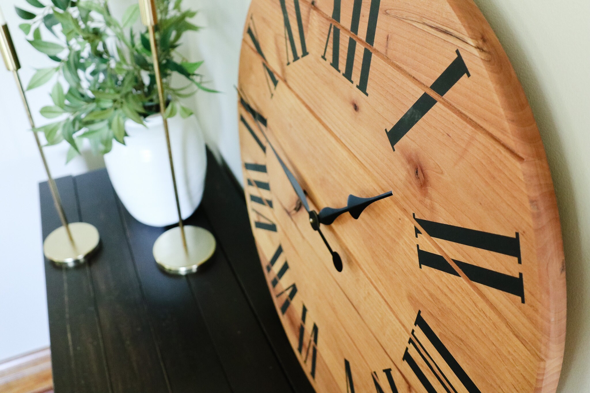 Alder Solid Wood Wall Clock 26 Clock Roman Numerals | Etsy