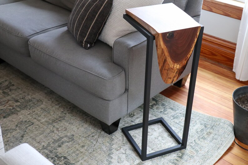 Extra Tall Live Edge Walnut Waterfall C Table - Etsy