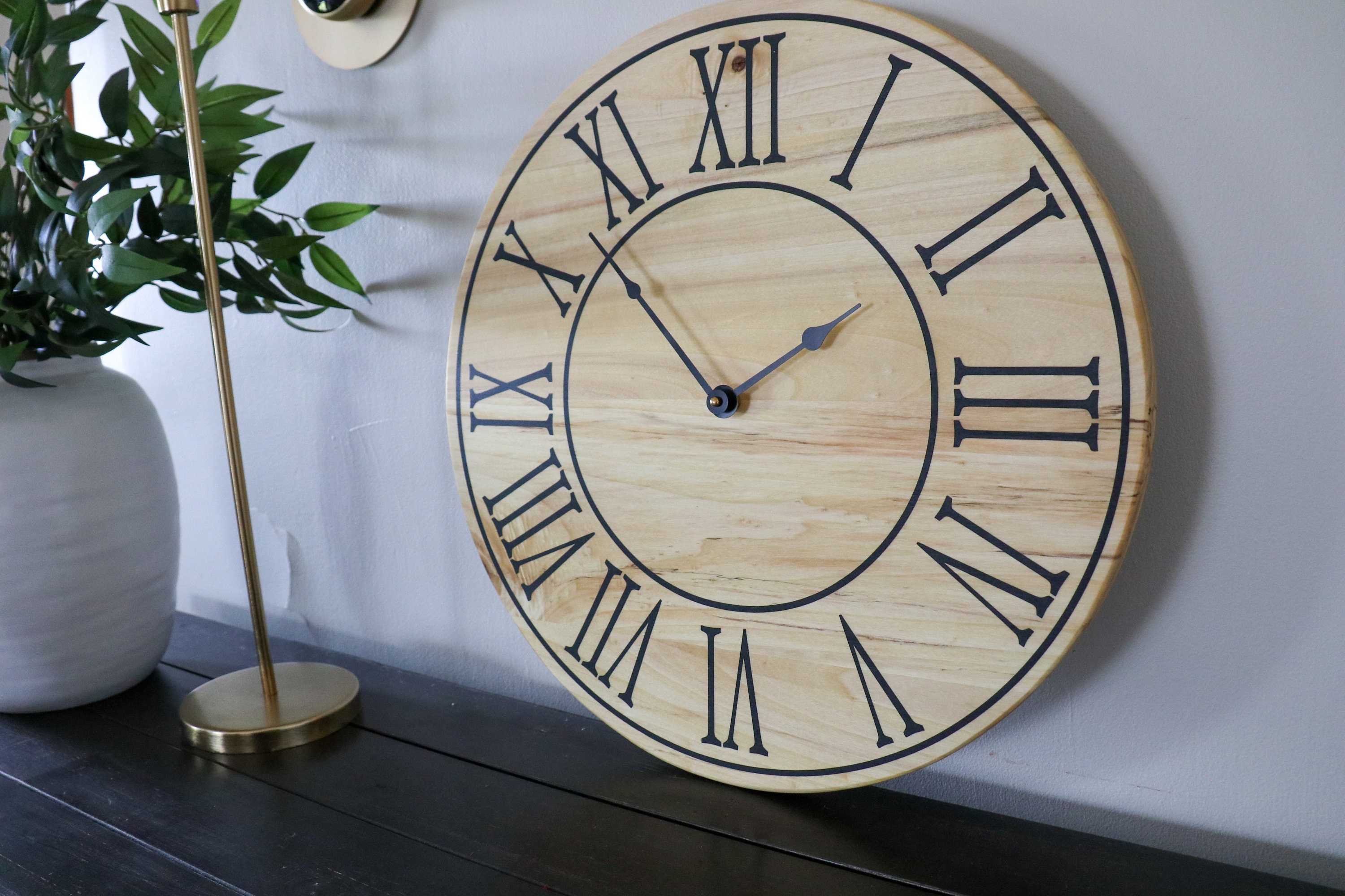 Soft Maple Clock 18 Wall Clock Wooden Clock - Etsy