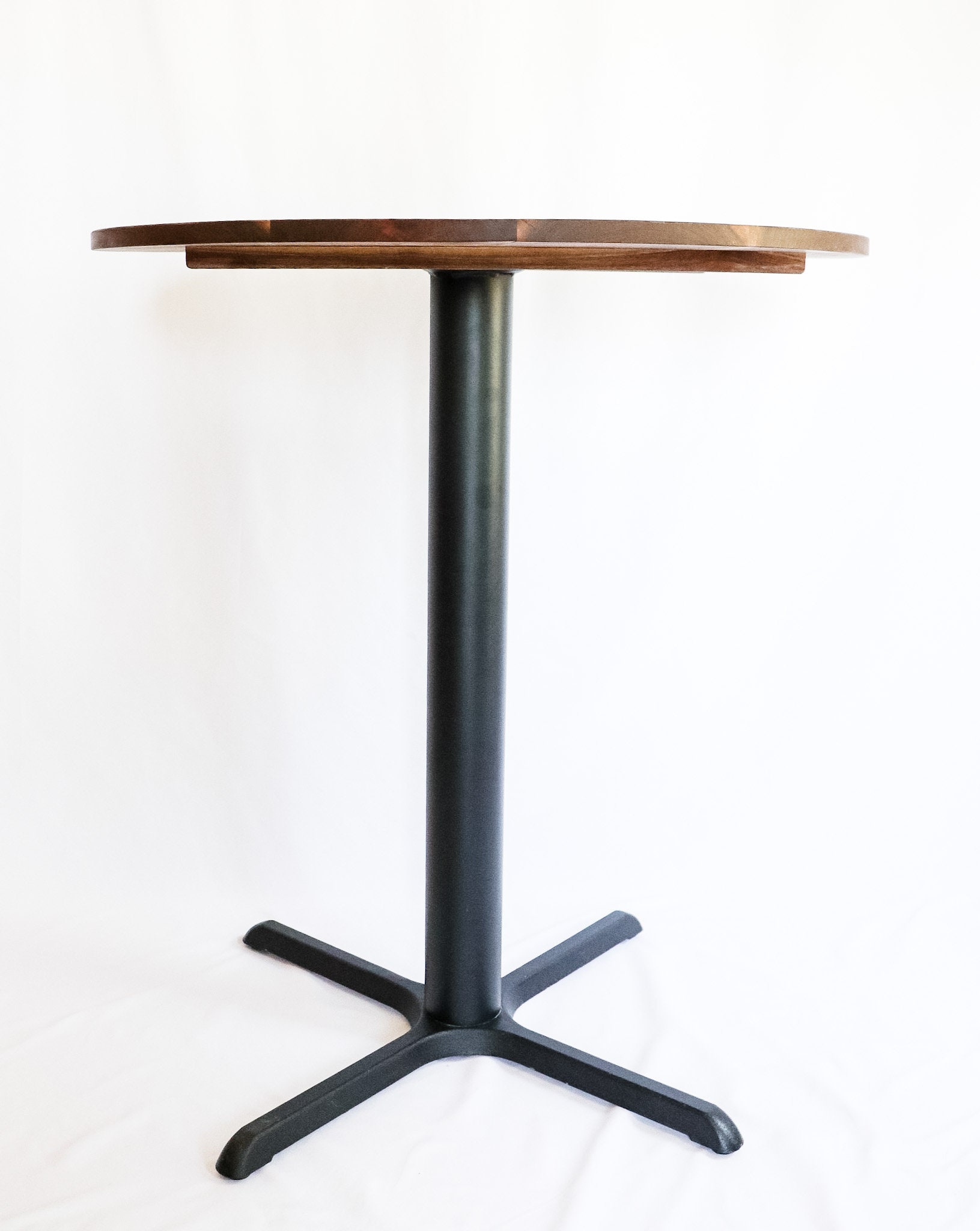 Modern Round Walnut Pub Table with Black Steel Legs Bar | Etsy