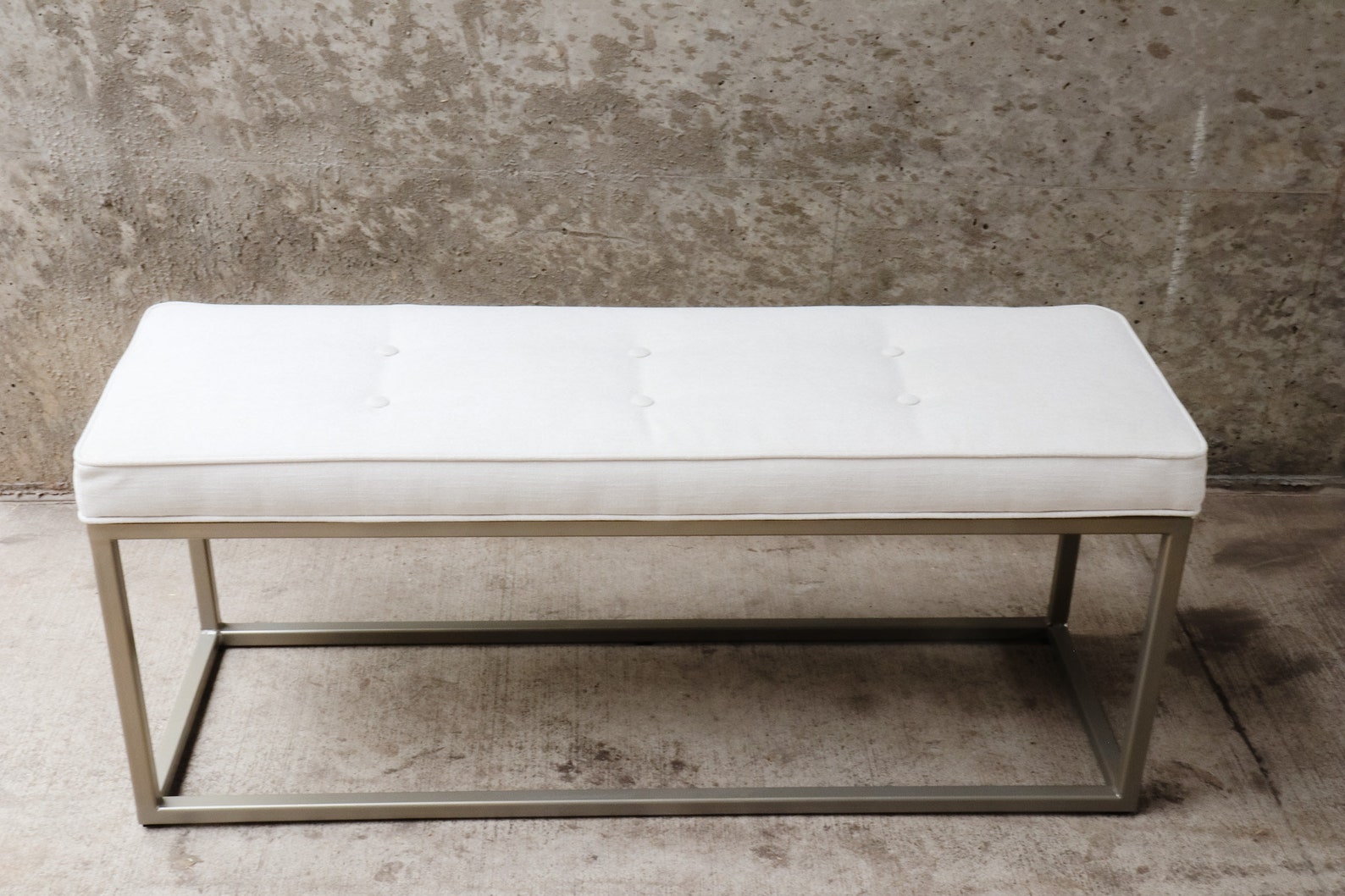 Tufted Upholstery Bench With Gold Metal - Etsy