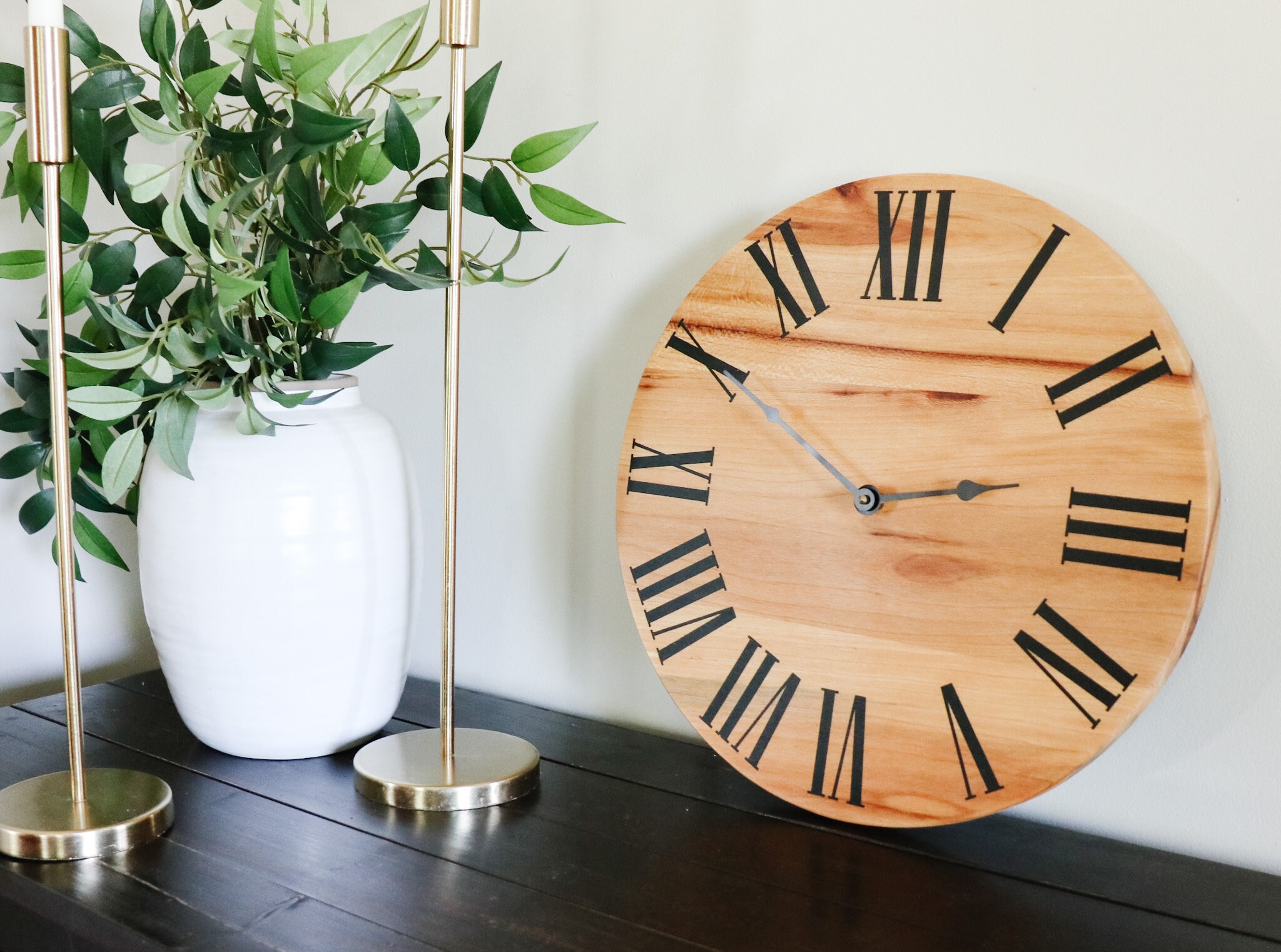 Flat Sawn Sycamore Wall Clock 18 Clock Large Wall - Etsy