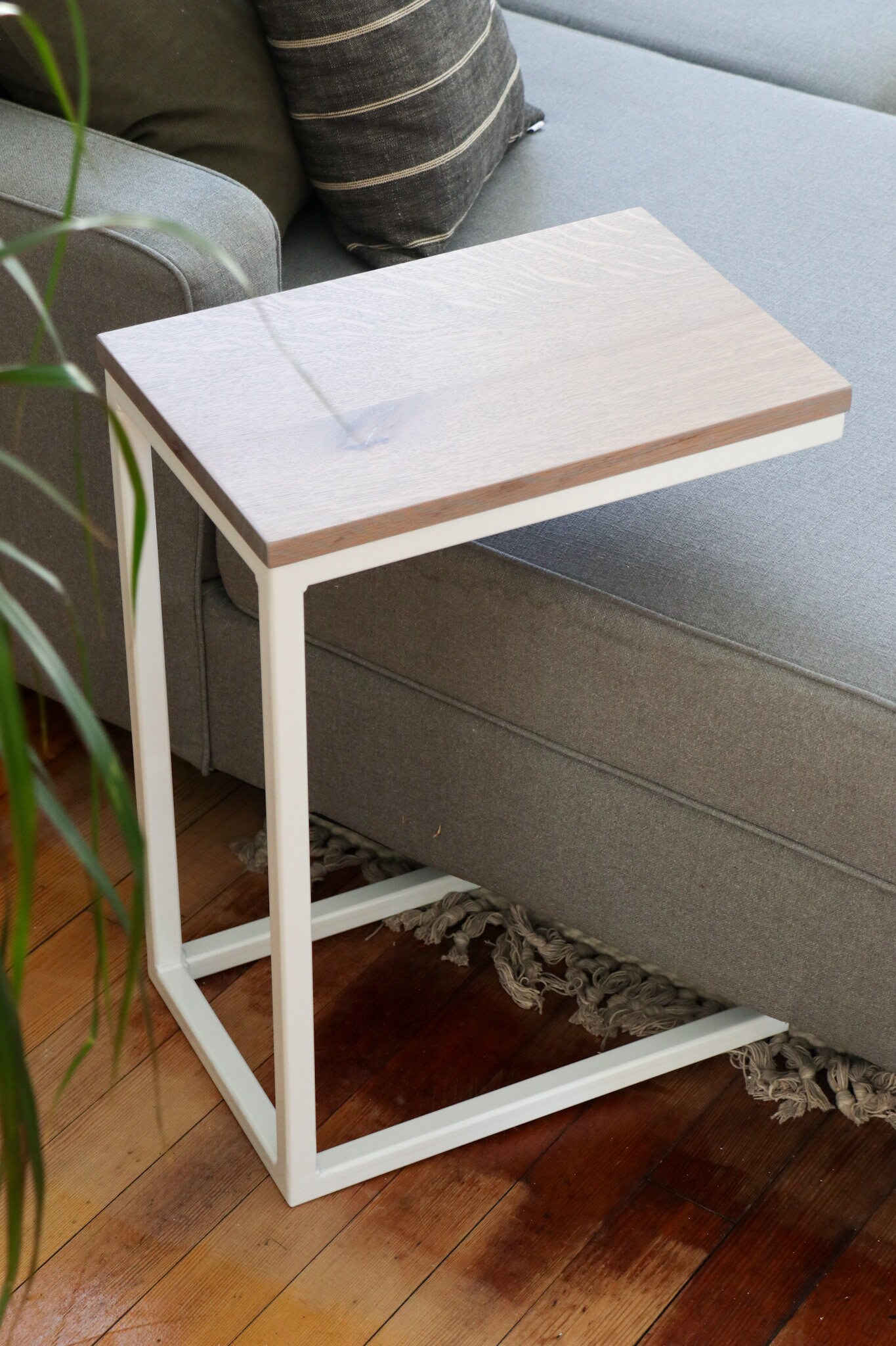 Grey White Oak Modern C Table Industrial Side Table Laptop | Etsy