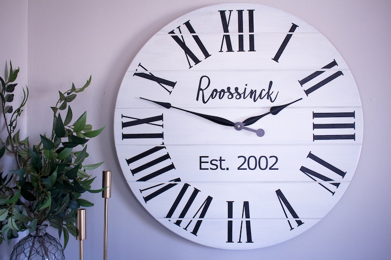 Personalized Wooden Wall Clock Shiplap Clock Modern - Etsy