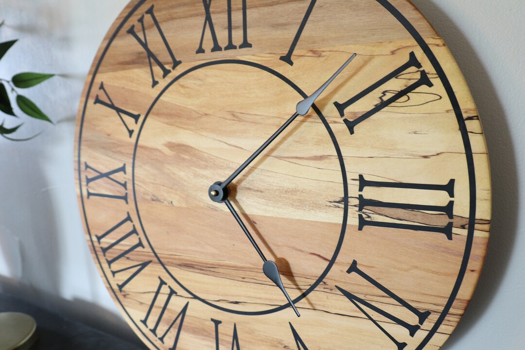 Soft Maple Clock, 18" Wall Clock, Wooden Clock, Decor, Wall Hanging ...