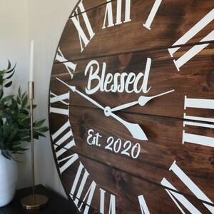 Wooden Wall Clock, Big Wall Clock, Personalized Clock, Large Wall Clock ...