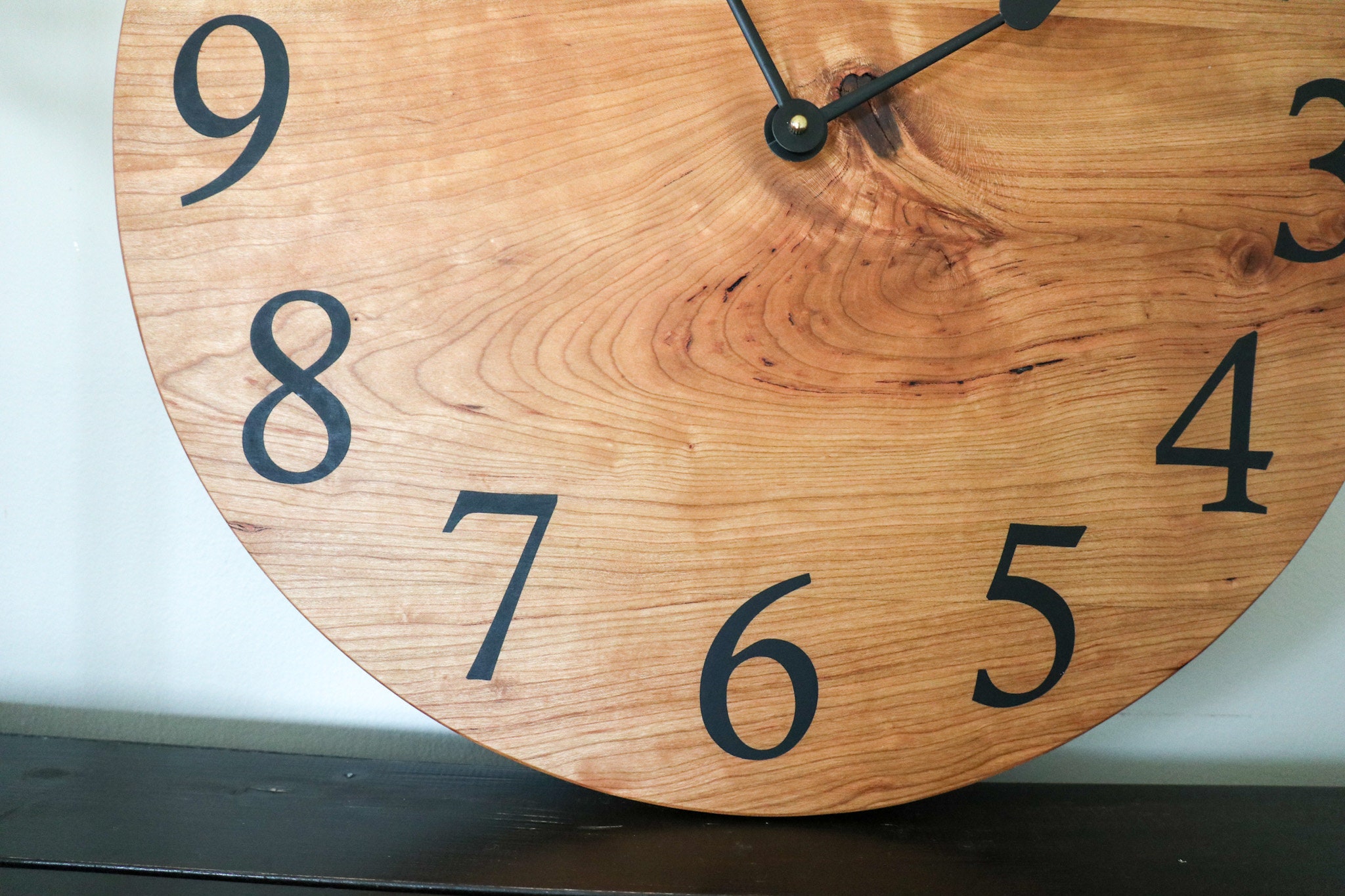 Cherry Wall Clock, Hardwood Clock, Wooden Clock, Wood Clock, Gift for ...