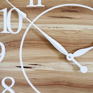 Hickory Wood Clock, Regular Numbers, Wooden Clock, Large Wall Clock ...