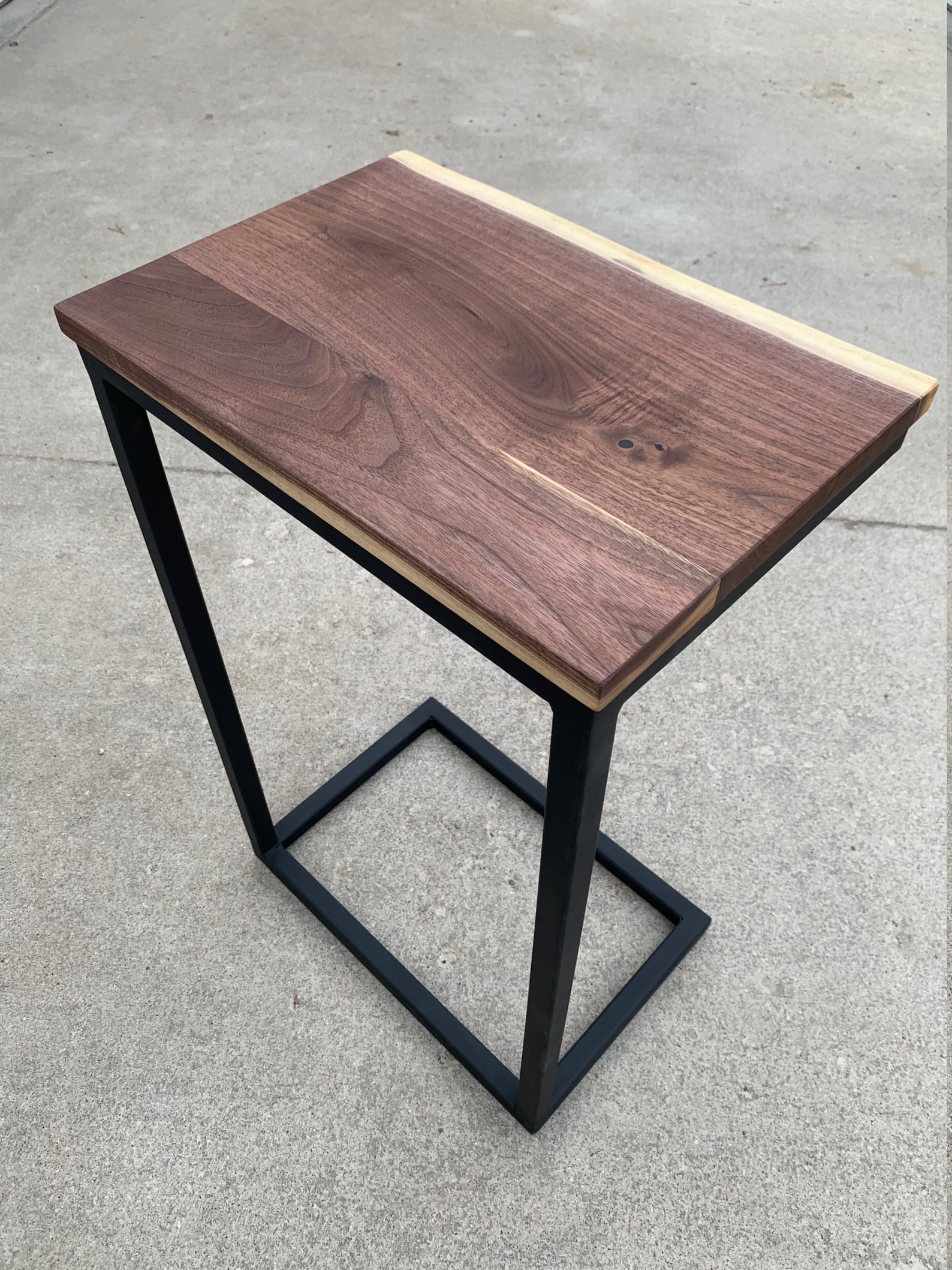 C-table Side table Industrial side table live-edge table | Etsy