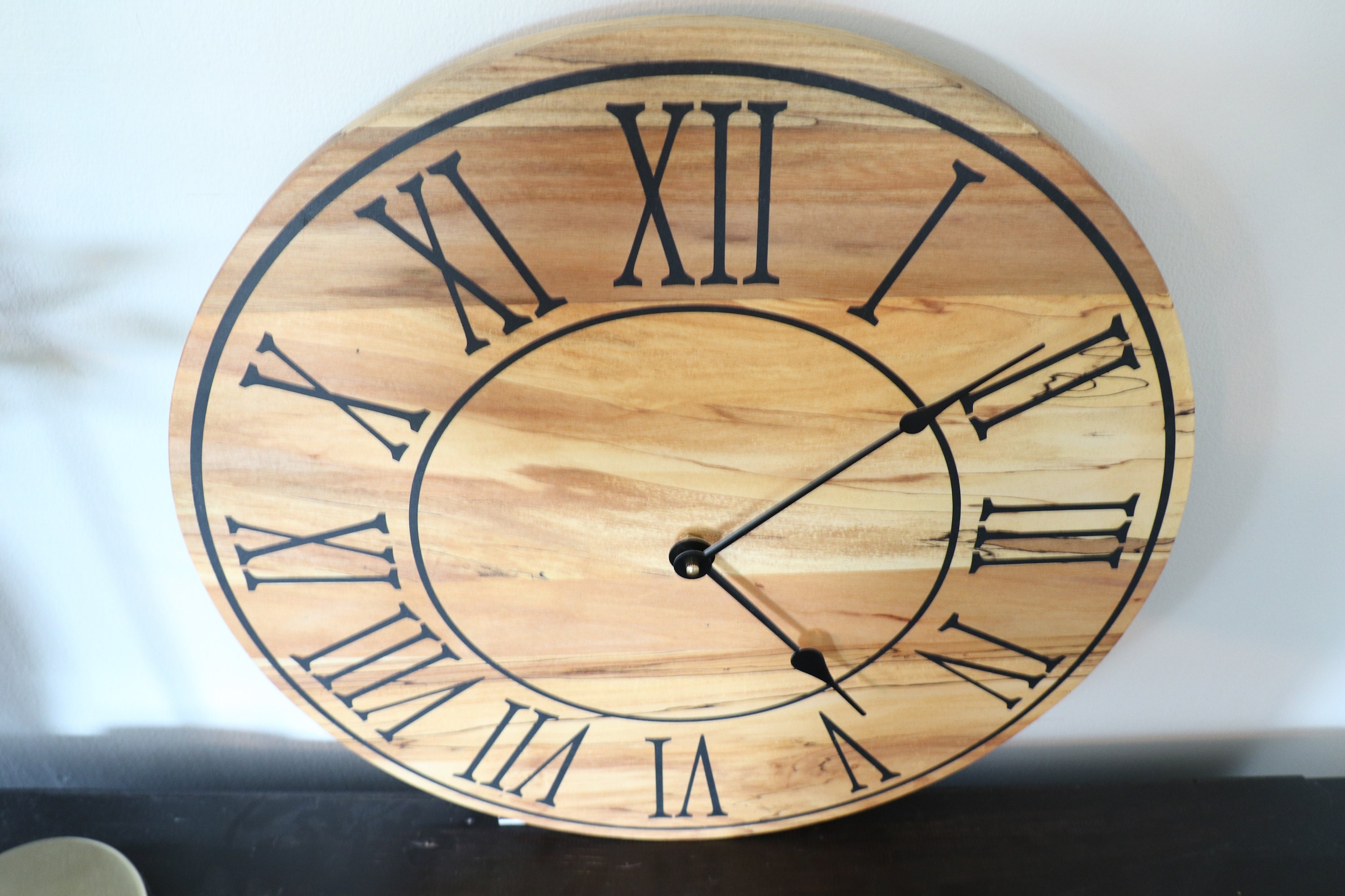 Soft Maple Clock 18 Wall Clock Wooden Clock Decor - Etsy
