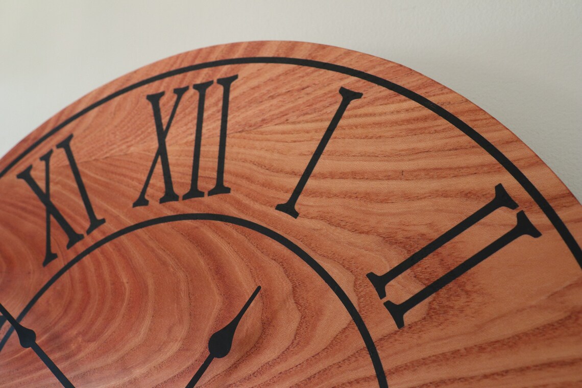 Locust Hardwood Large Wall Clock - Etsy