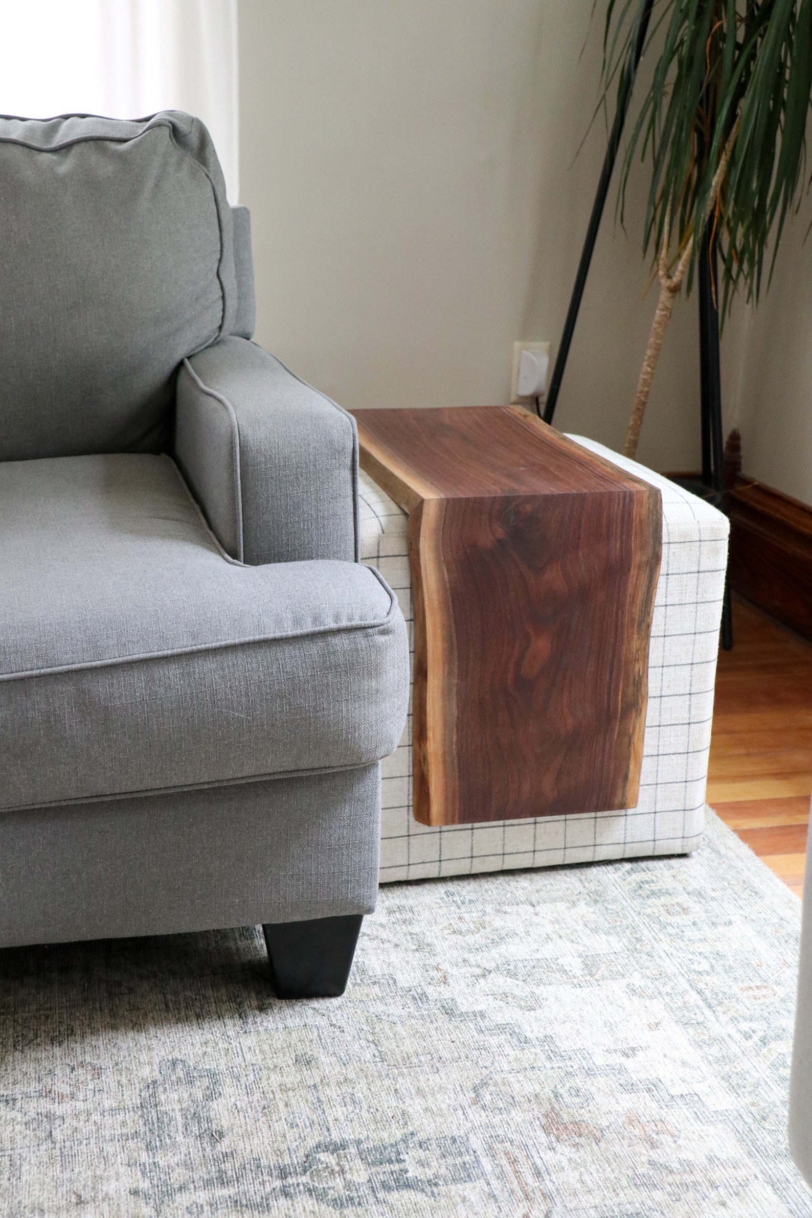 Live Edge Walnut Ottoman Foot Stool Table, Laptop Table, Side Table ...