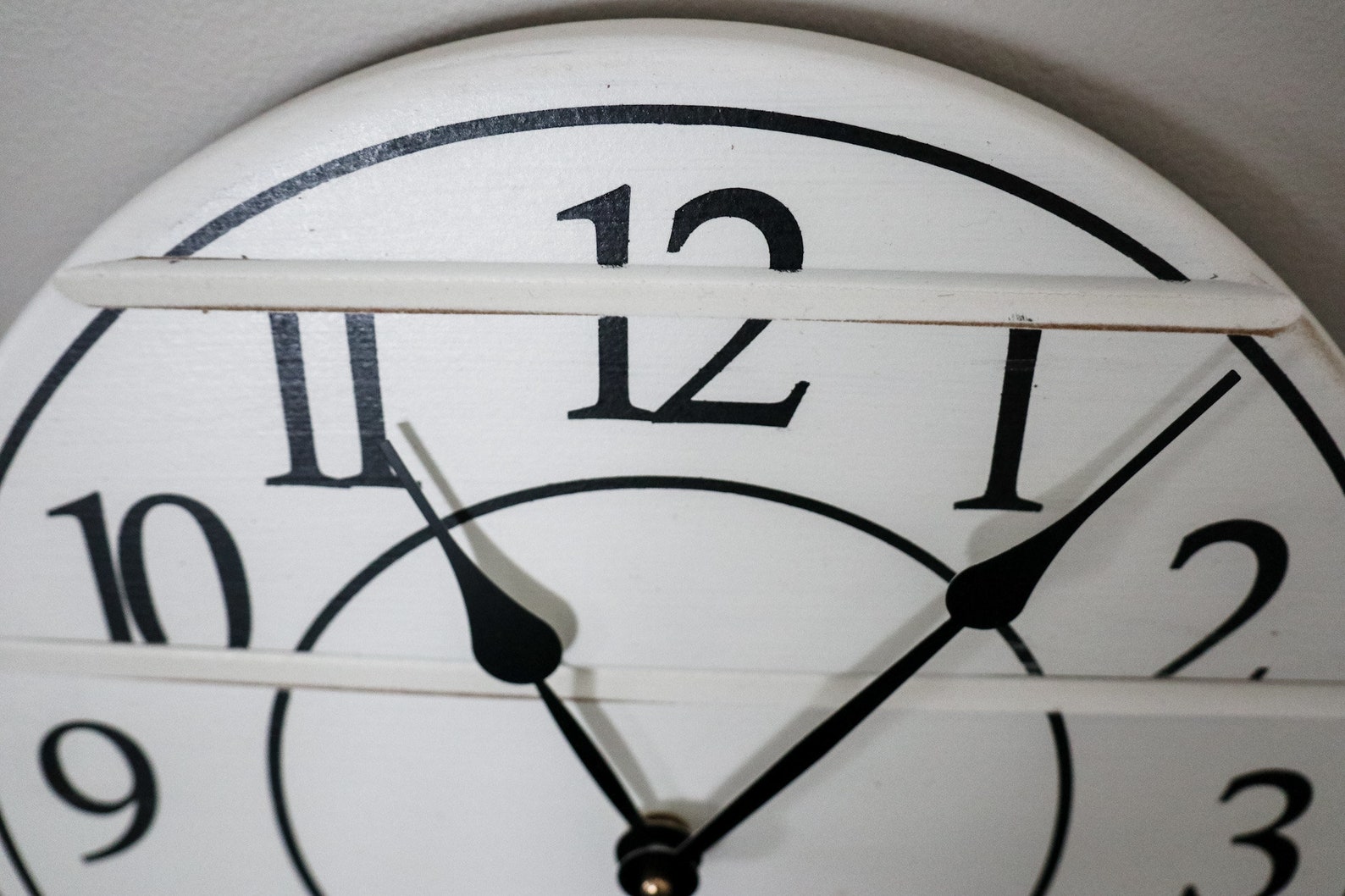 White Lightly Distressed Large Wall Clock Wall Clock | Etsy