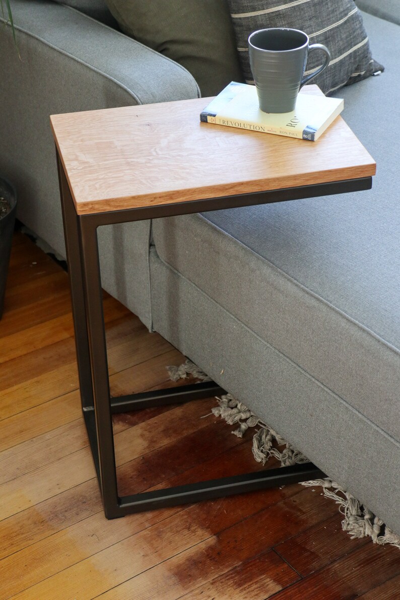 White Oak Modern C Table Industrial Side Table Laptop Table - Etsy