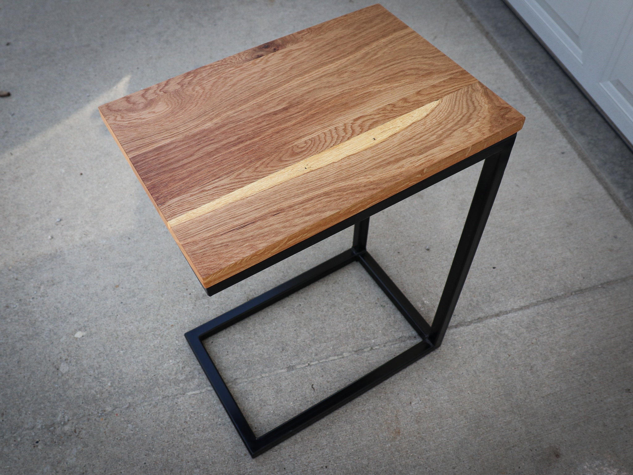 White Oak Modern C Table Industrial Side Table Laptop table | Etsy