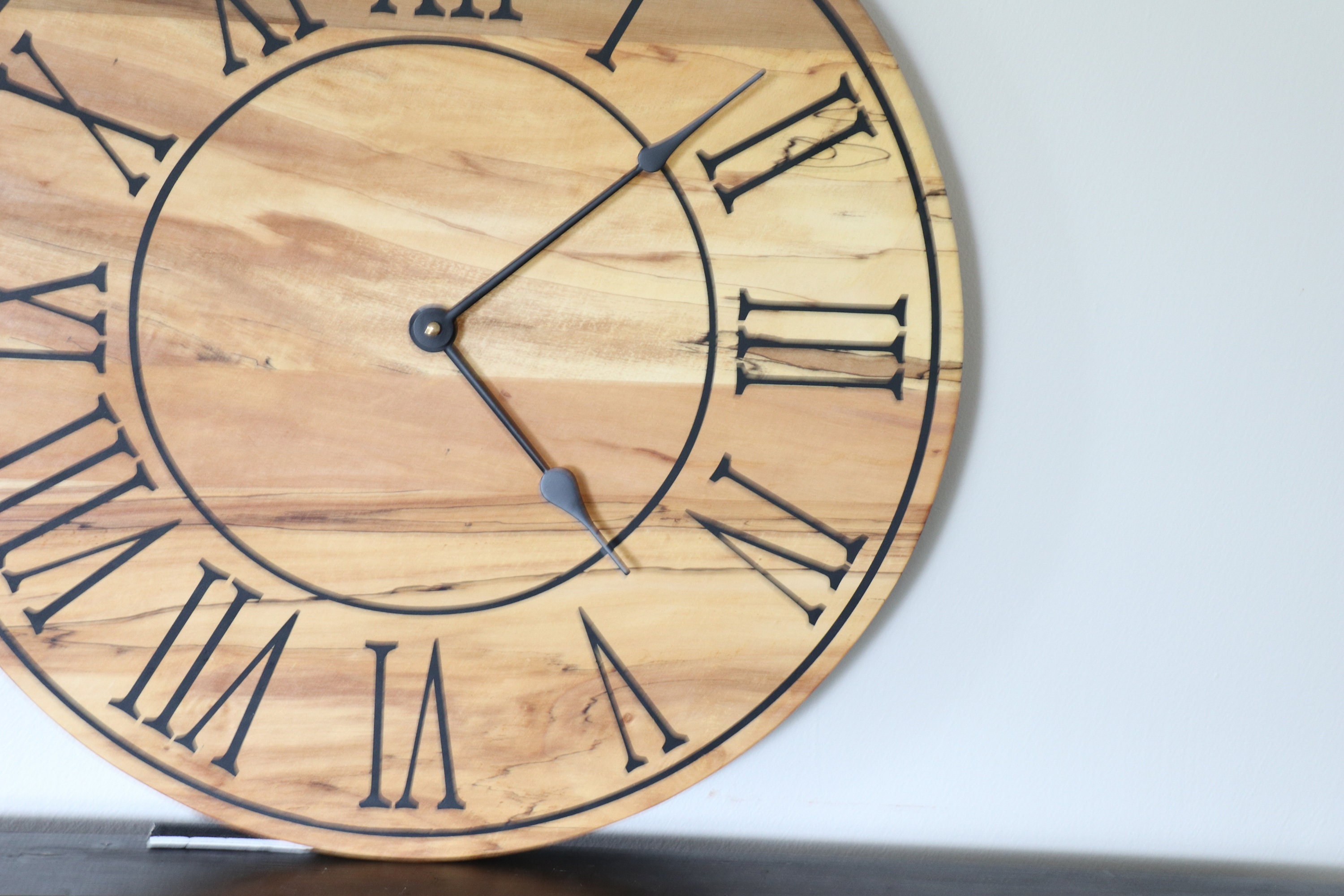 Soft Maple Clock 18 Wall Clock Wooden Clock Decor - Etsy