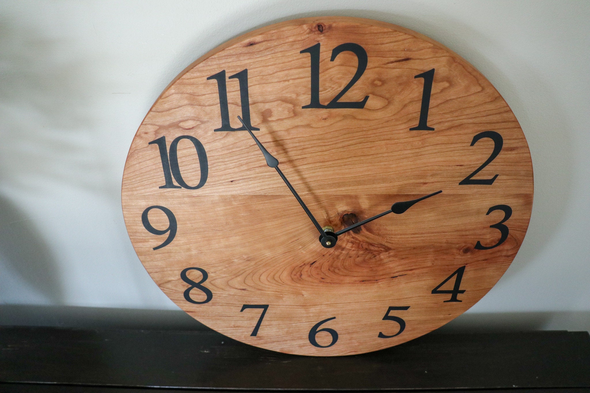 Cherry Wall Clock, Hardwood Clock, Wooden Clock, Wood Clock, Gift for ...