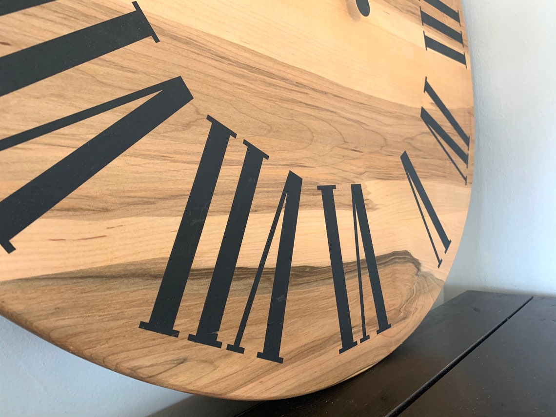 Rustic Maple Clock, Wooden Clock, Large Wall Clock, Farmhouse Clock - Etsy