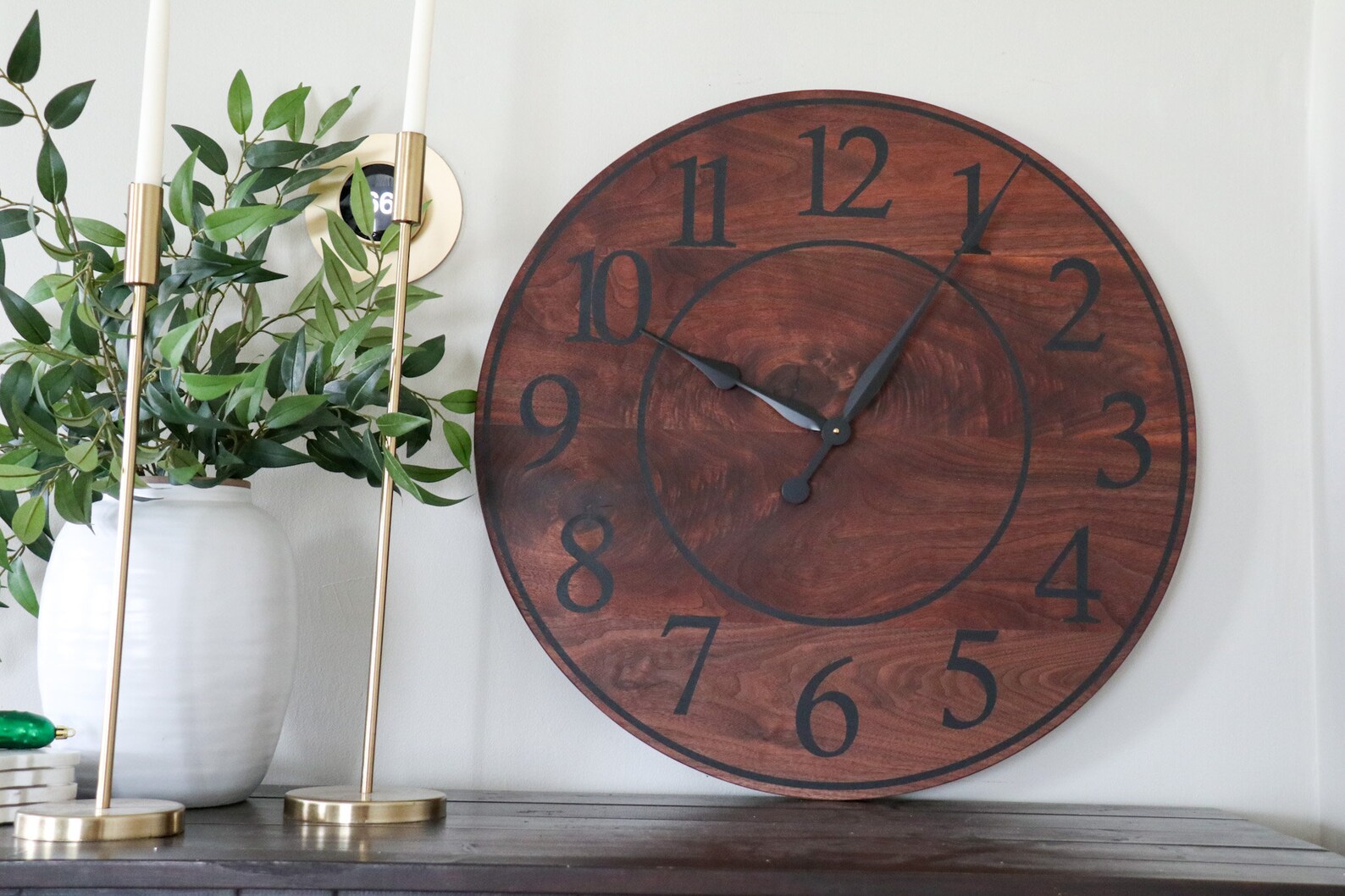 Solid Walnut Wall Clock Walnut Clock Large Wall Clock Roman - Etsy