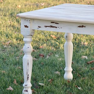 IN STOCK Spalted Maple Farmhouse Dining Table, White-distressed Paint ...