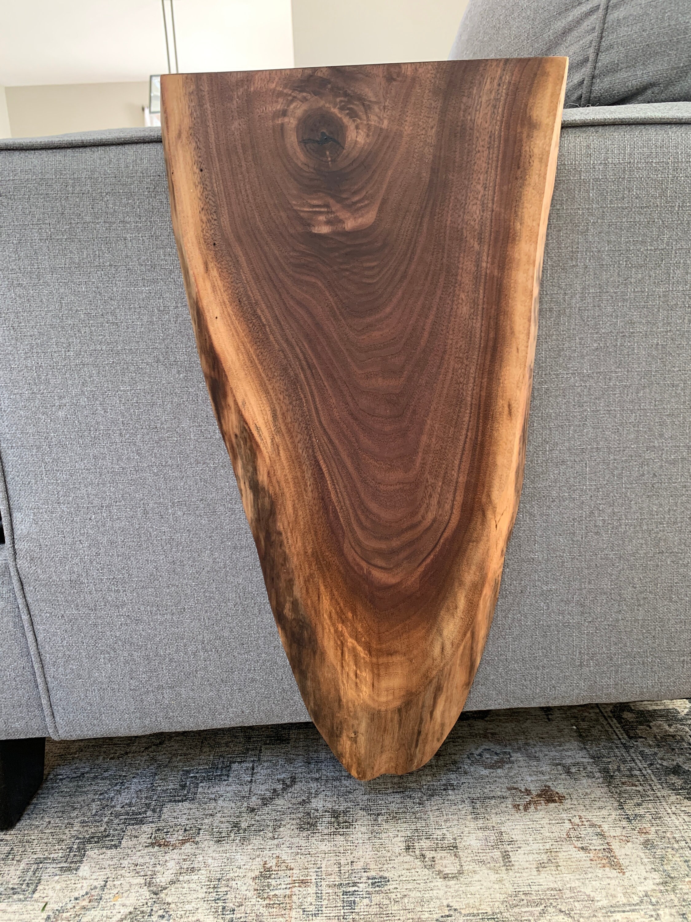 Extra Long Round Sofa Couch Armrest Walnut Waterfall Table - Etsy