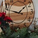 Hickory Wood Clock, Regular Numbers, Wooden Clock, Large Wall Clock ...